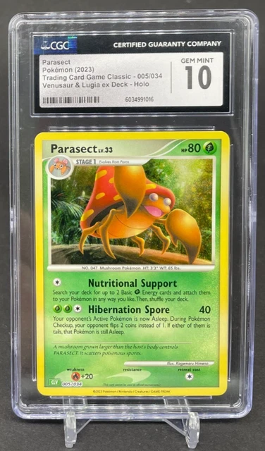 POKEMON PARASECT CLASSIC Venusaur & Lugia ex Deck Holo #005 CGC 10 Gem ...