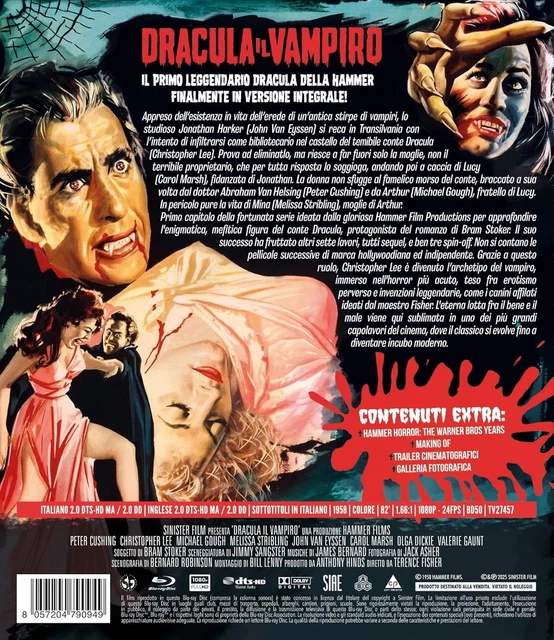 DRACULA IL VAMPIRO (Blu-ray) Peter Cushing Michael Gough Christopher ...