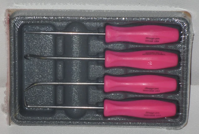*NEW* SNAP-ON PICK Set ASA204BPM *PINK HARD HANDLES* 4 pcs. BRAND NEW ...