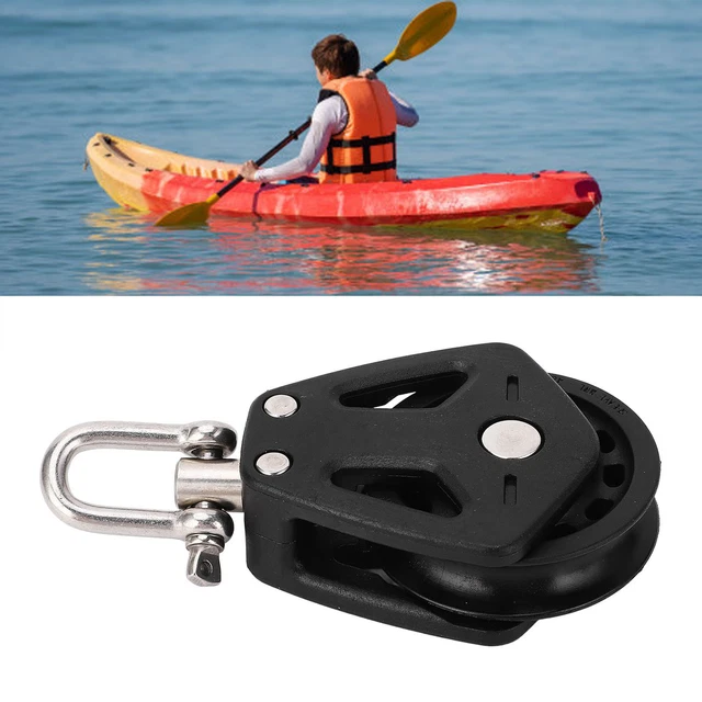 LIFTING ROPE PULLEY Single Wheel Pulley Secure Locking For Sailboat £12 ...