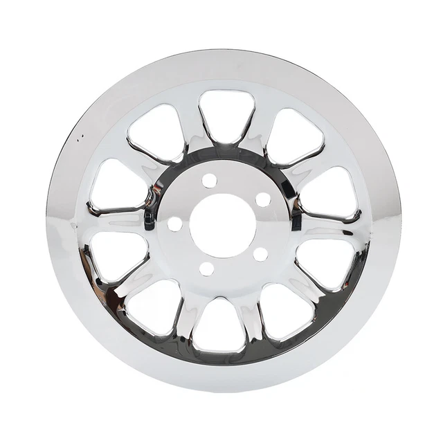 OUTER REAR PULLEY Cover Insert Chrome Fit Harley Softail Fat Boy FLST ...