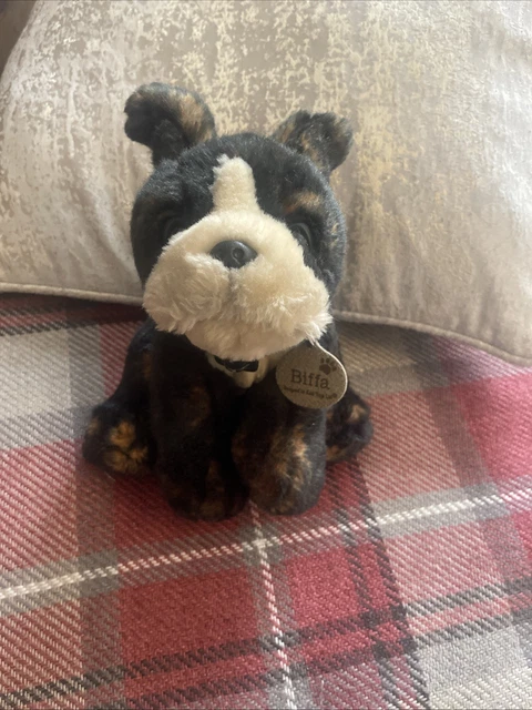 KEEL TOYS BIFFA The Brindle Boxer Dog Plush Toy with collar and name ...