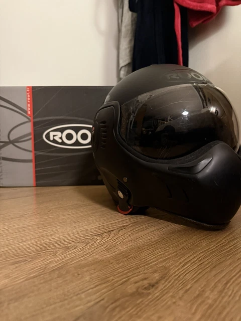 ROOF BOXER V 8 Flip Up Full Face Full Matt Black Motorcycle Motorbike Helmet V8 £125.52 ...