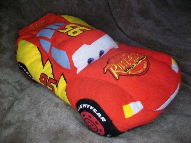 DISNEY STORE PIXAR Cars Lightning McQueen 15" Motor Sound Plush Toy ...