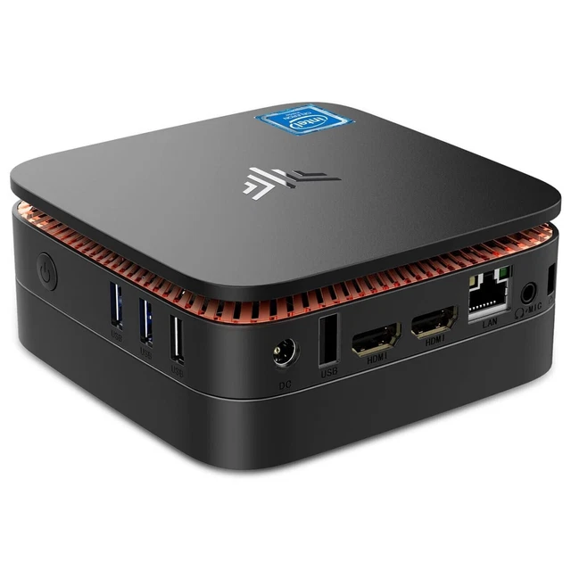 MINI PC QUAD Core Intel Celeron J3455 Windows 10 Pro 4GB DDR3/64GB eMMC ...