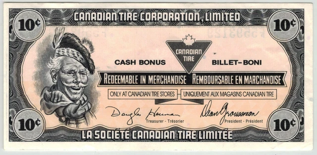 CANADIAN TIRE PAPER Money- CTC S11-C 10 cent note "2 VOID" 1989 *14 $5. ...
