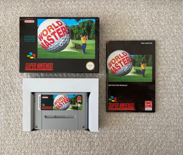 *RARE* WORLD MASTERS Golf ~ Super Nintendo SNES UK PAL Boxed Complete ...