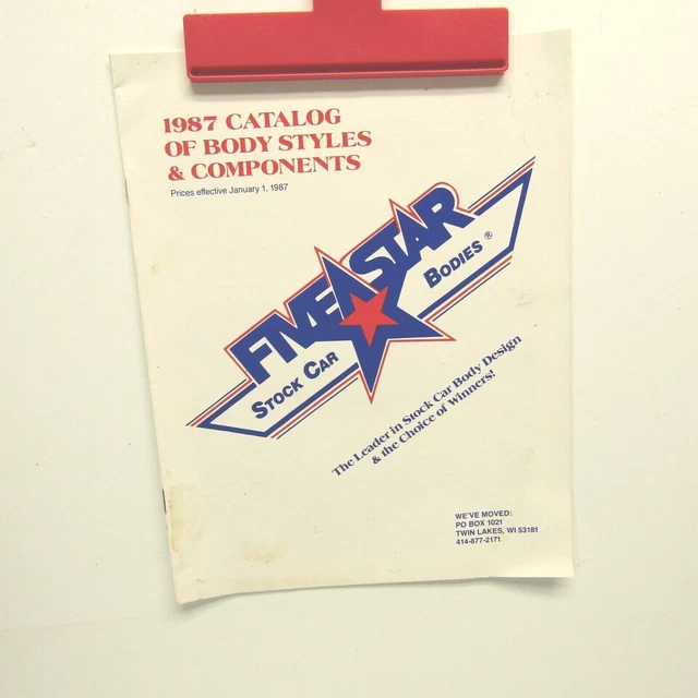 VINTAGE 1987 FIVE Star Stock Car Bodies Sales Catalog Body Styles ...