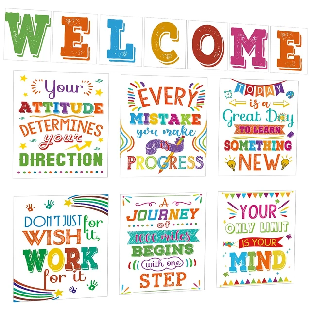 CLASSROOM DECORATIONS, 13 Pieces Motivational Posters for Classroom ...
