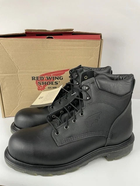 RED WING 3507 Supersole 2.0 6” CSA Safety Toe Black Leather Boots Size ...