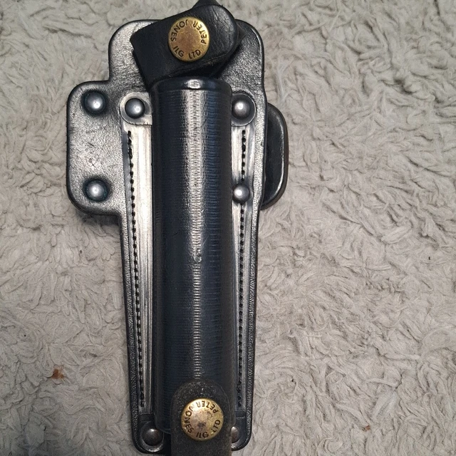 BIANCHI BLACK LEATHER Police Duty Baton Holder with Belt Loop £8.66 ...