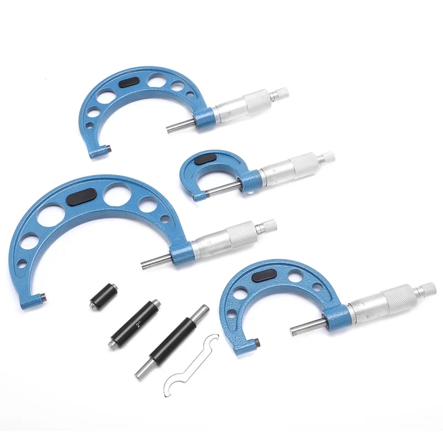 OUTSIDE MICROMETER SET W/ Calibration Standards Wrench Machinist Tool 0 ...