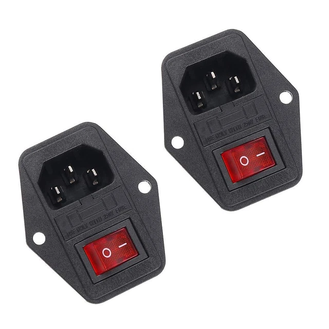 INLET MODULE PLUG 5A Fuse Switch Male Power Socket 10A 250V 3 Pin ...