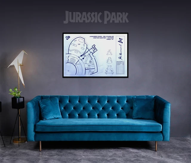 JURASSIC PARK VISITOR Center John Hammond InGen Blueprint / Map Print ...