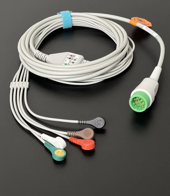 PHYSIO CONTROL LIFEPAK 20 ECG Cable 5 Lead Snap - Same Day Shipping £35 ...