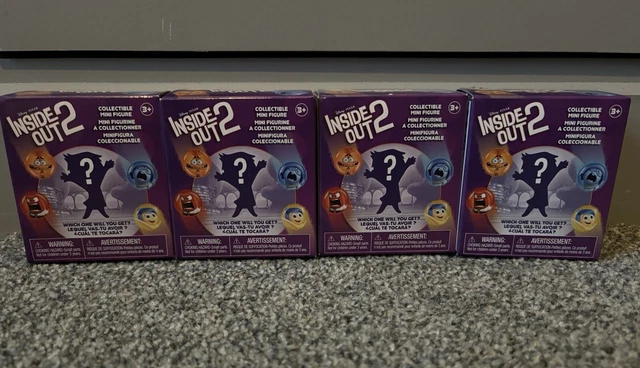 DISNEY PIXAR INSIDE Out 2 4 Mystery Collectible Mini Figures Bundle ...