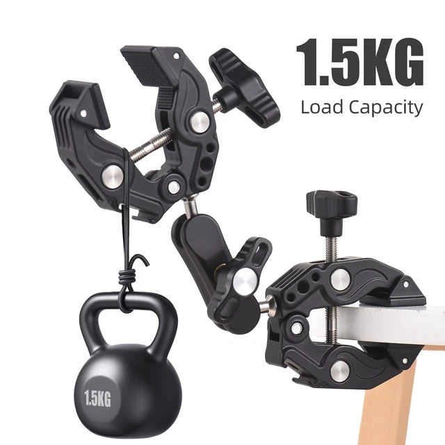 .SUPER CLAMP MOUNT Double Camera Clamp With Dual Ball Head Cold Shoes 1 ...