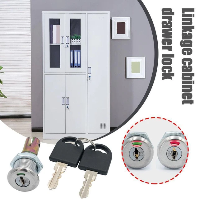 LINKAGE DRAWER LOCK Toolbox Locks Iron Cabinet Insert Set^ Drawers Lock ...