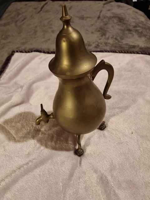 ANTIQUE 18TH CENTURY Islamic Brass Samovar Coffee Tea Hot Water Kettle ...