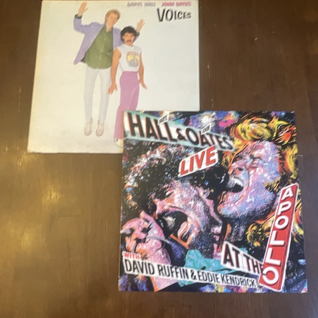LOT DE DISQUES vinyles Hall & Oates (2). Live At The Apollo & Voices ...