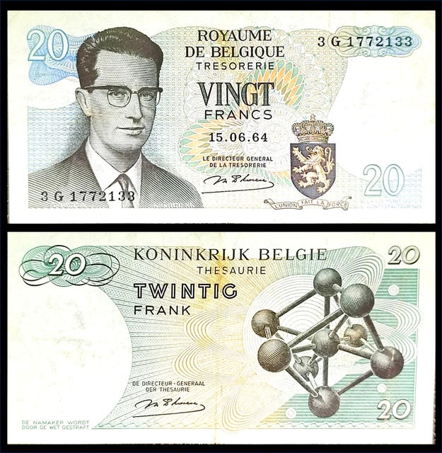BILLET BRIEF 20 Vingt francs frank België Belgique Belgium 15.06.1964 P ...