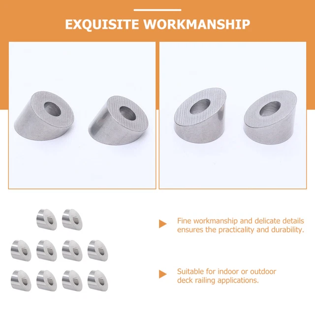10 PCS RONDELLES Inclinées Câble Métallique Supports Câbles Plate-forme EUR 16,89 - PicClick FR