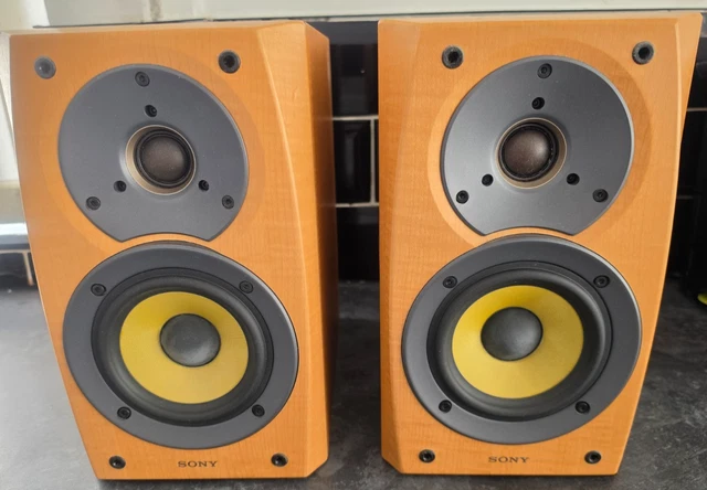 SONY SS-CSD1 BOOKSHELF Speakers 2-Way Reflex System Wooden Fibre Cone 6 ...