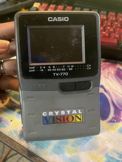 VINTAGE CASIO TV-770B Crystal Vision Portable LCD Color Pocket Mini ...