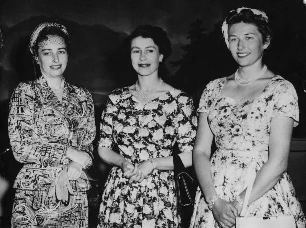QUEEN ELIZABETH II Princess Astrid Princess Ragnhild Royal Pal- 1955 ...