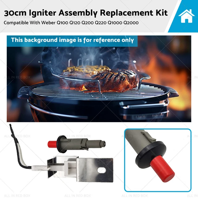 30CM IGNITER ASSEMBLY Kit Suitable for Weber Q100 Q120 Q200 Q220 Q1000 ...