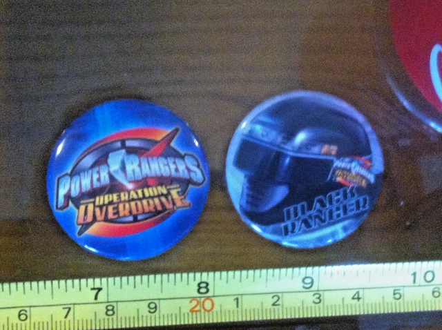 BADGE POWER RANGERS Black Ranger Badges x2 Operation Overdrive dup $4. ...