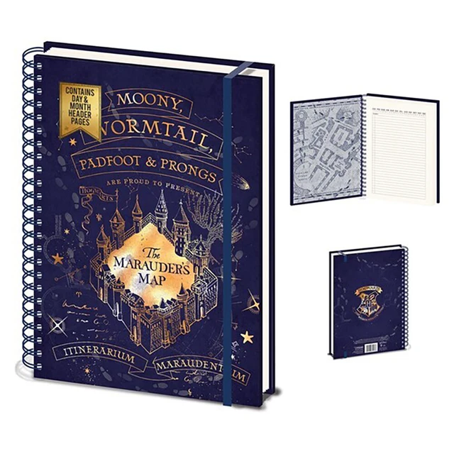 WIZARDING WORLD HARRY Potter Character Marauders Map A4 Wiro Notebook ...