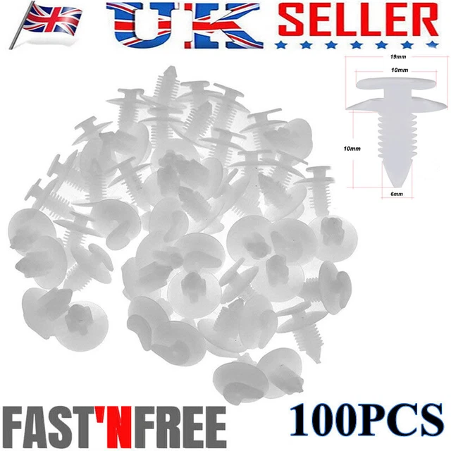 100 HIDDEN TRIM Panel Fixing Clips For VW Transporter T4 T5 Lining ...
