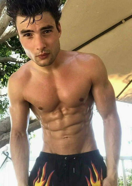 Shirtless Male Muscular Sweaty Gym Jock Ripped Abs Hard Body Guy Photo 4x6 G1698 Eur 485