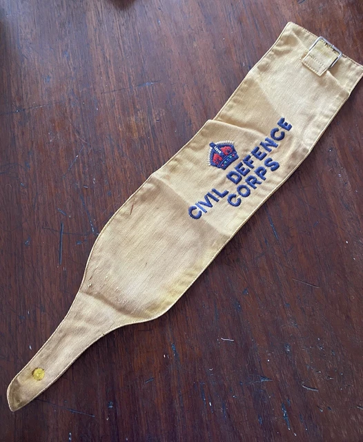 BRITISH CIVIL DEFENCE Corps Armband Post WW2 Queens Crown Home Front ...
