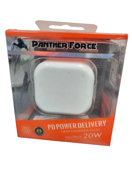 PANTHER FORCE 20W USB-C Plug Adaptor Charger UK PD Fast iPhone 13 12 ...