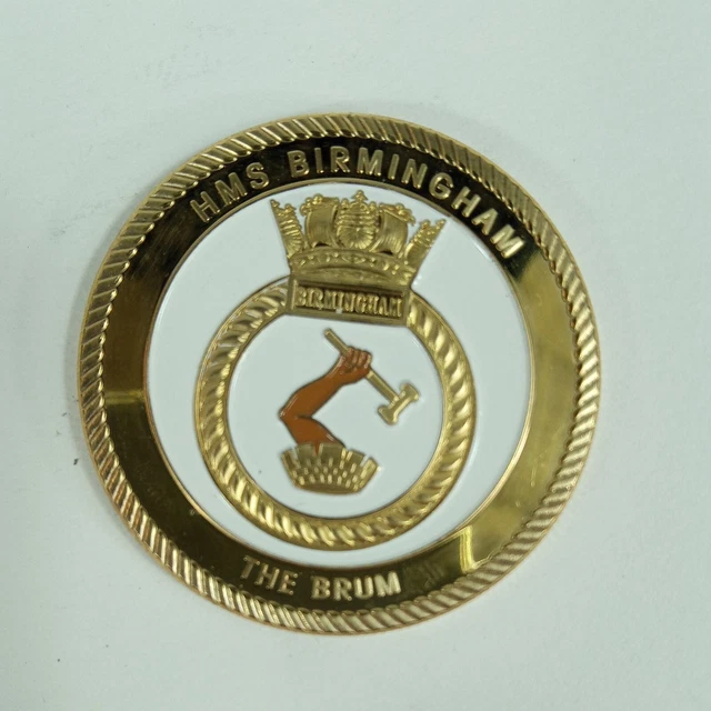ROYAL NAVY HMS Birmingham Coin Memorabilia Gifts Token Gold Spoof ...