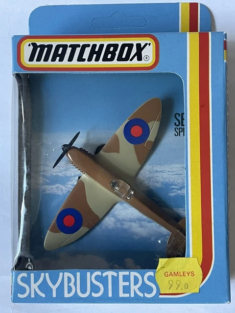 DIECAST MATCHBOX SKYBUSTERS Sb8 Raf Supermarine Spitfire Ww2 Fighter ...