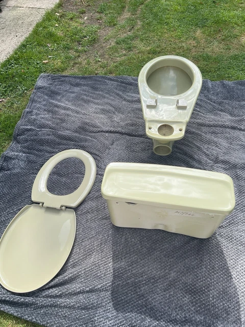 IDEAL STANDARD TOILET, cistern and pedestal hand basin in Avocado Green ...