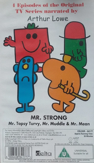 MR MEN - Mr Strong & Three Other Stories - Narrated By Arthur Lowe VHS ...