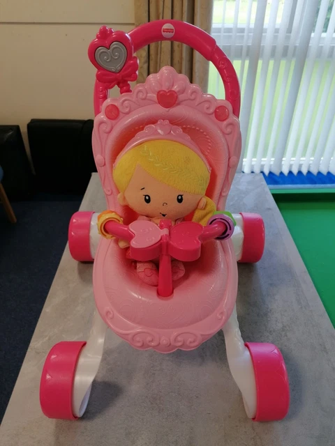 FISHER-PRICE PRINCESS STROLL Along Musical Baby Walker Dolls Pram ...