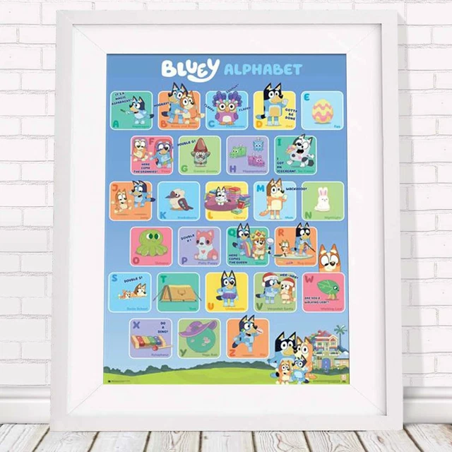 BLUEY - ABC Alphabet - Kids Poster Picture Print Size 61x91cm **FREE ...