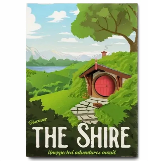 DISCOVER THE SHIRE Lord of The Rings Inspired Artwork Printed on ...