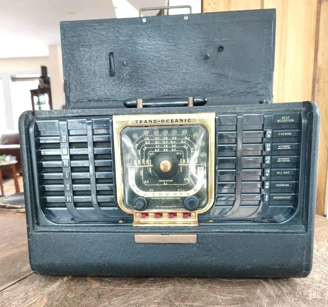 VINTAGE ZENITH MODEL G-500 Trans-Oceanic Radio Looks Great Working ...