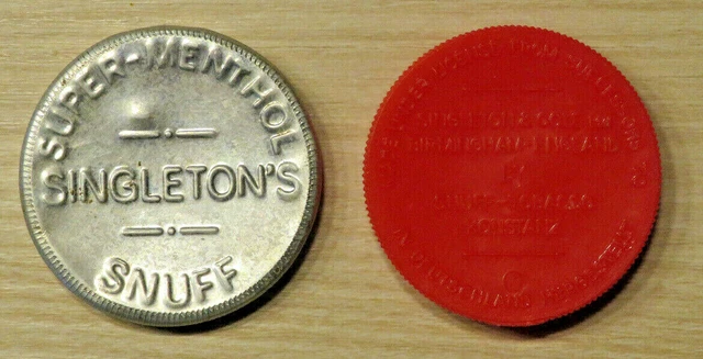 ALTE TABAKDOSE SINGLETON'S SNUFF Super Menthol leer Konstanz Birmingham ...