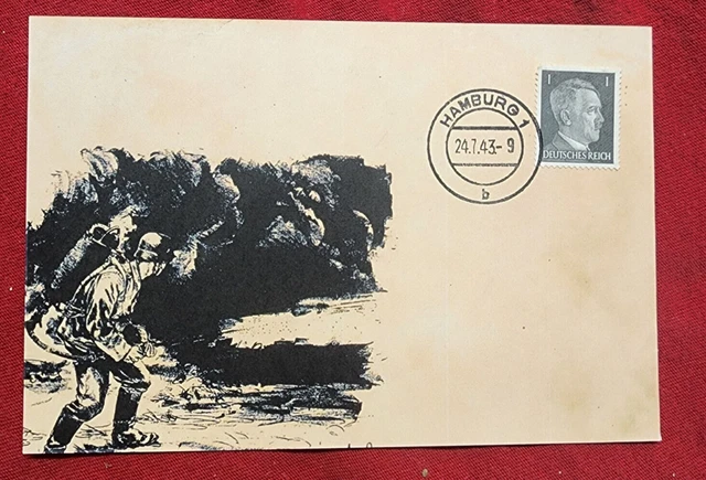 WW2 WWII GERMAN Third Reich Steel Helmet flamethrowers postcard w ...