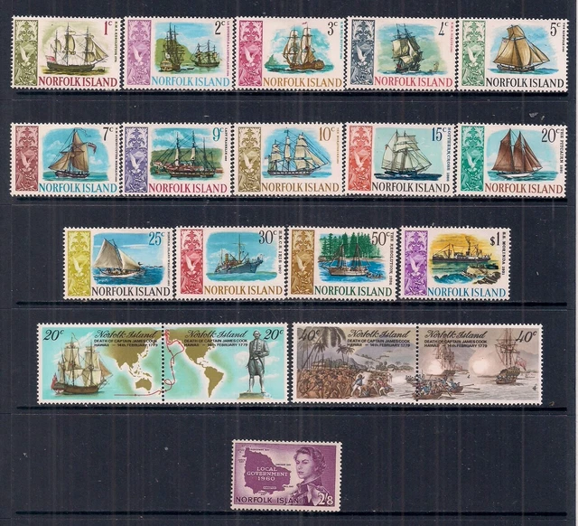 NORFOLK ISLAND-QE11 1960-79.2 Sets+ Single.sg 77-90-Sg 220-223-Sg 40.L ...