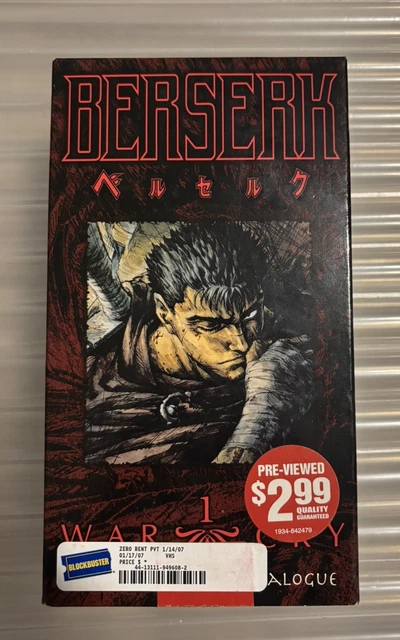 BERSERK VHS VOL. 1 - War Cry (Dubbed) Rare Block Buster VHS. £136.93 ...