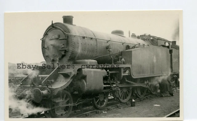 RAILWAY PHOTO: BR SR ex LSWR 30495 G16 4-8-0T at Feltham Sheds 1954 ...
