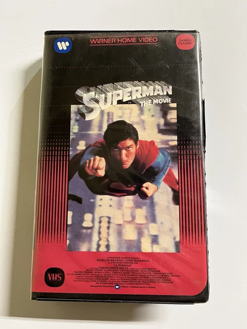 SUPERMAN THE MOVIE 1978 CLAMSHELL VHS WARNER BROS WB 1983 Christopher ... SUPERMAN THE MOVIE 1978 CLAMSHELL VHS WARNER BROS WB 1983 Christopher ...